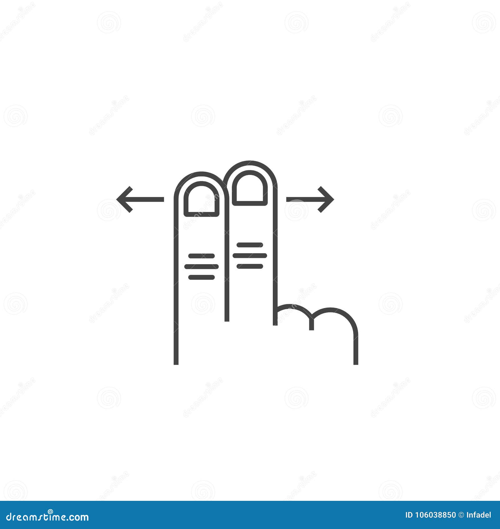 Left and Right Two Scroll Finger Stock Vector - Illustration of mobile ...