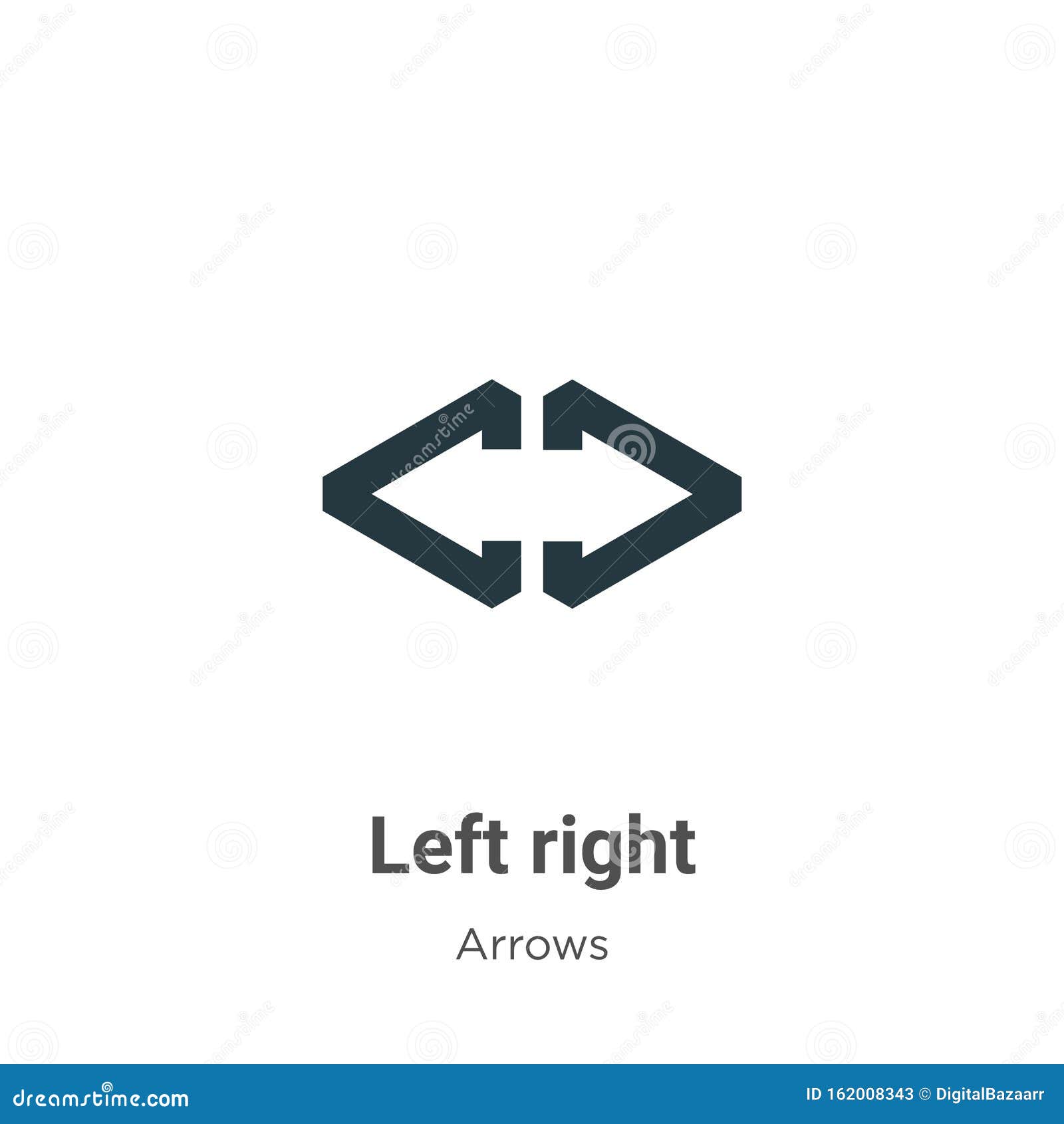 Left Right Vector Icon on White Background. Flat Vector Left Right Icon ...