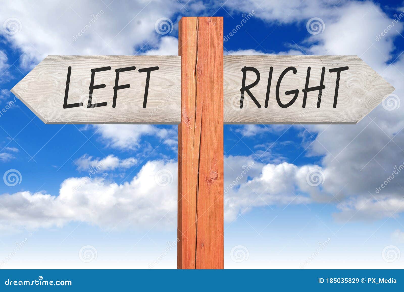 Left or Right - Wooden Signpost Stock Image - Image of problem, wood ...