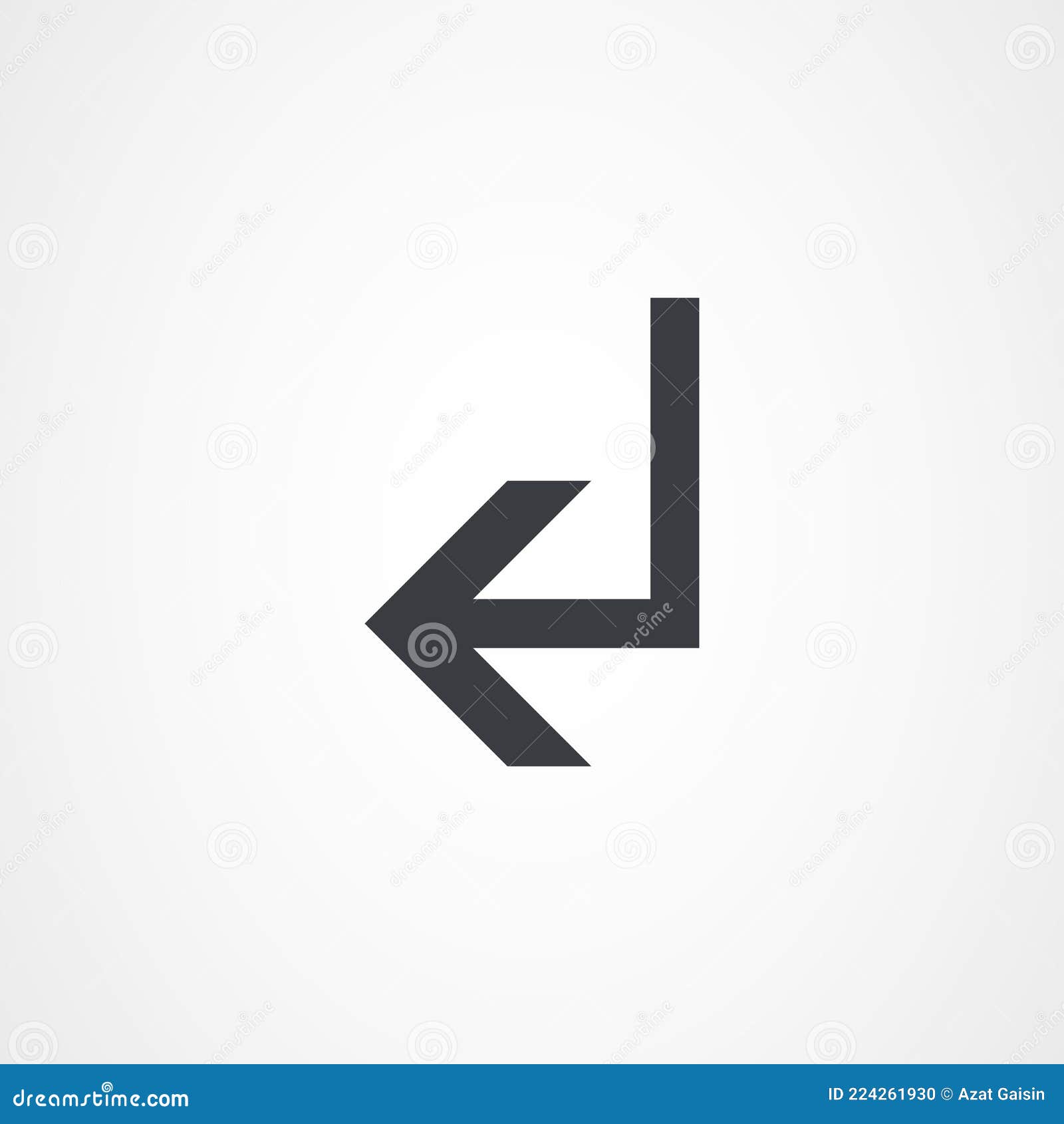 Left Round Angle Arrow, Arrow Icon Stock Illustration - Illustration of ...