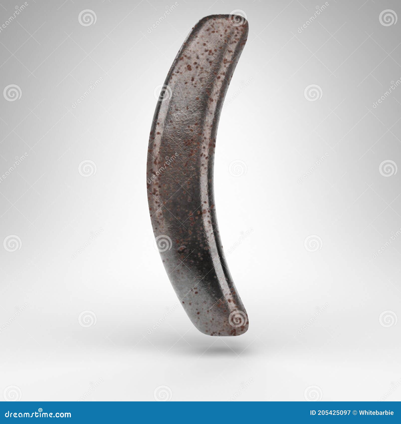 Left Round Bracket Symbol on White Background. Rusty Metal 3D Sign with ...