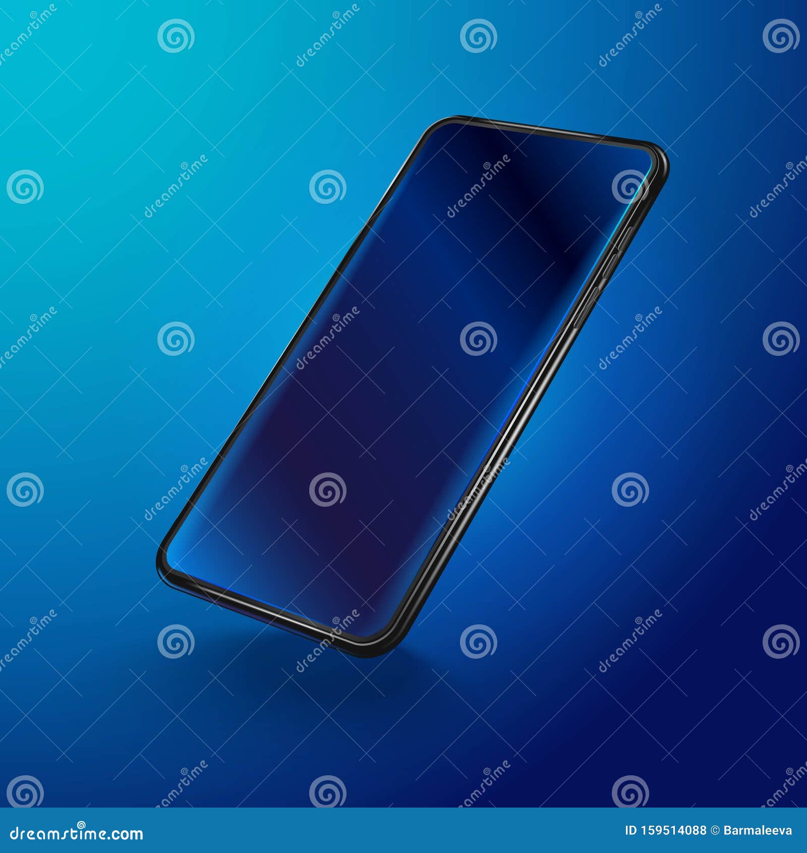 Left Side Smartphone View. Realistic Mobile Phone with Blank Screen ...