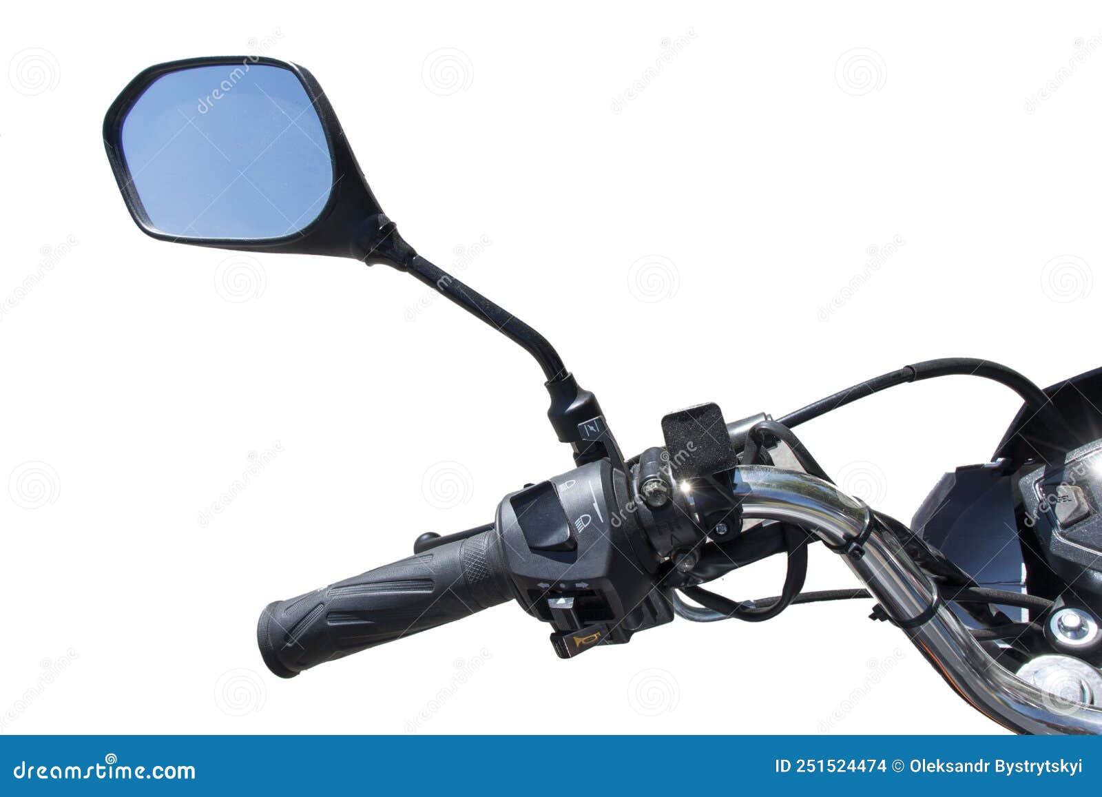 The Left Side of the Steering Wheel of a Motorcycle, Stock Photo ...