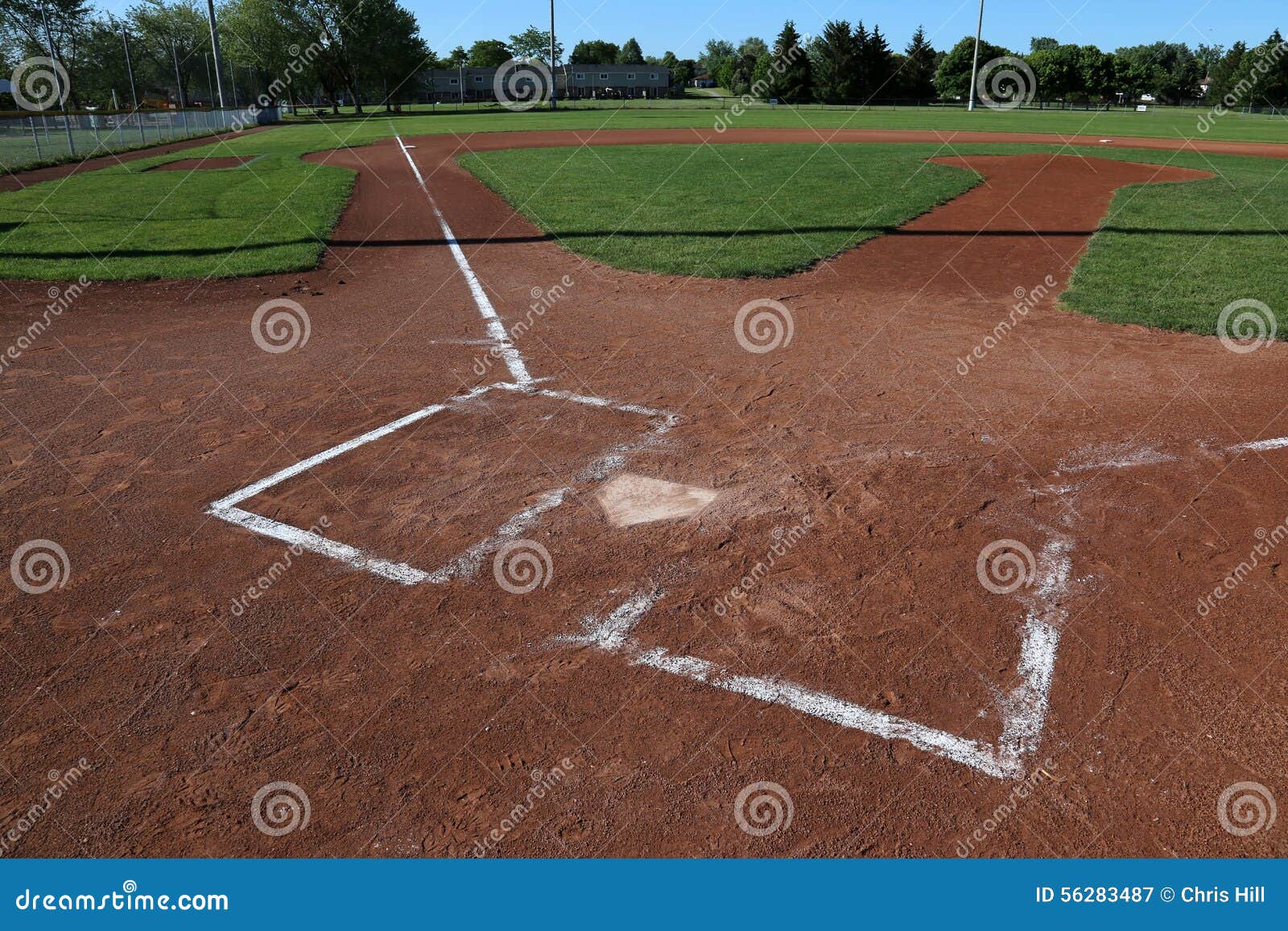 Left Side View of a Baseball Field Stock Image - Image of field ...