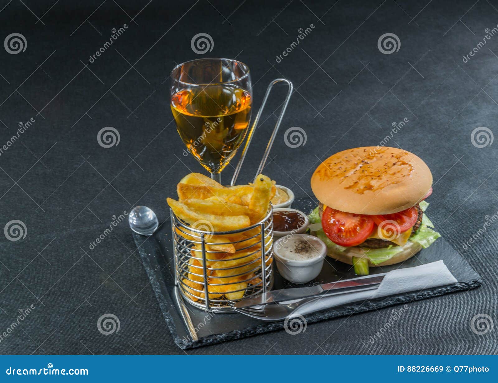 Left Side View on a Flame Grilled Double Stack Cheeseburger, Let Stock ...