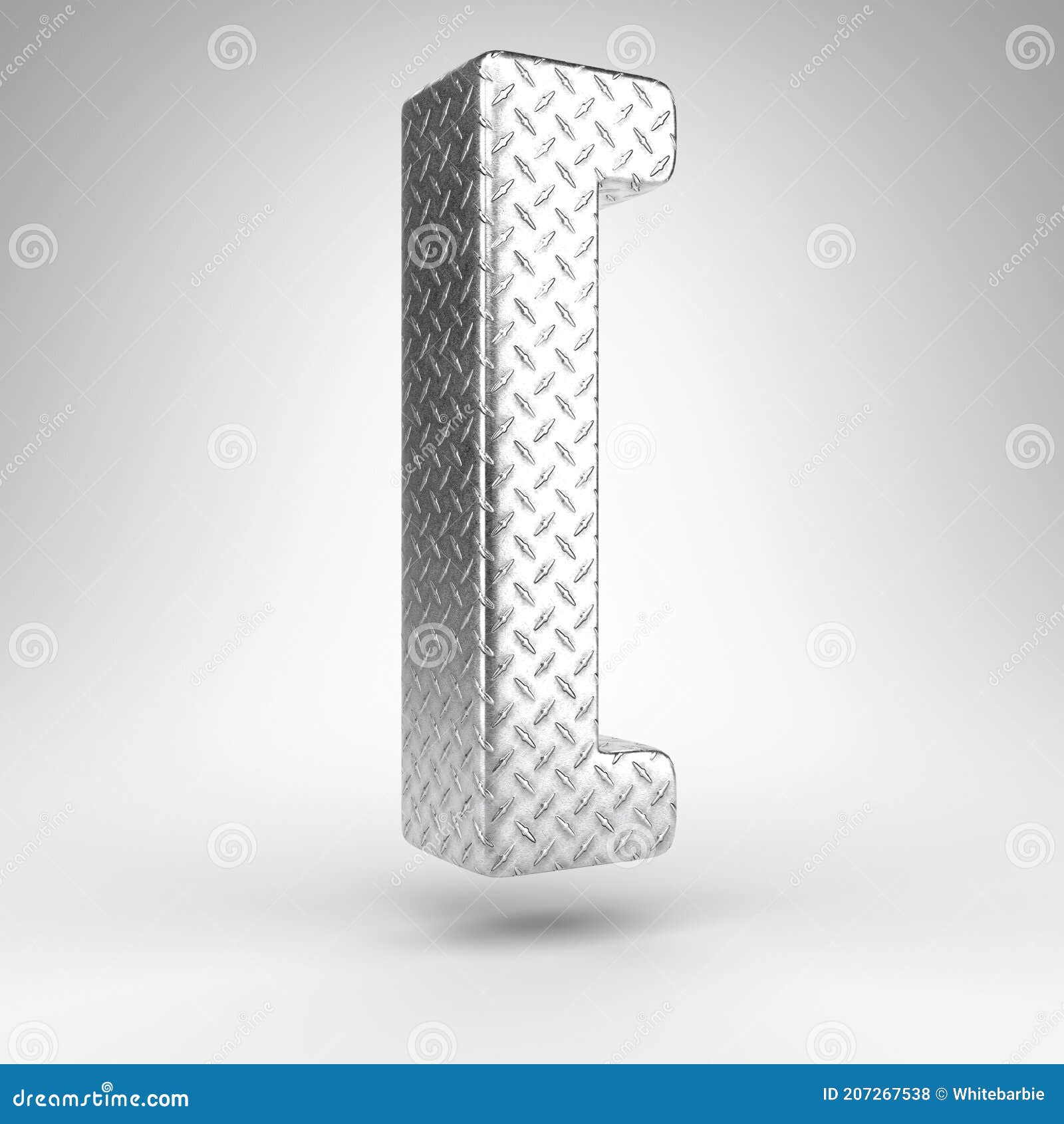 Left Square Bracket Symbol on White Background. Aluminium 3D Sign with ...