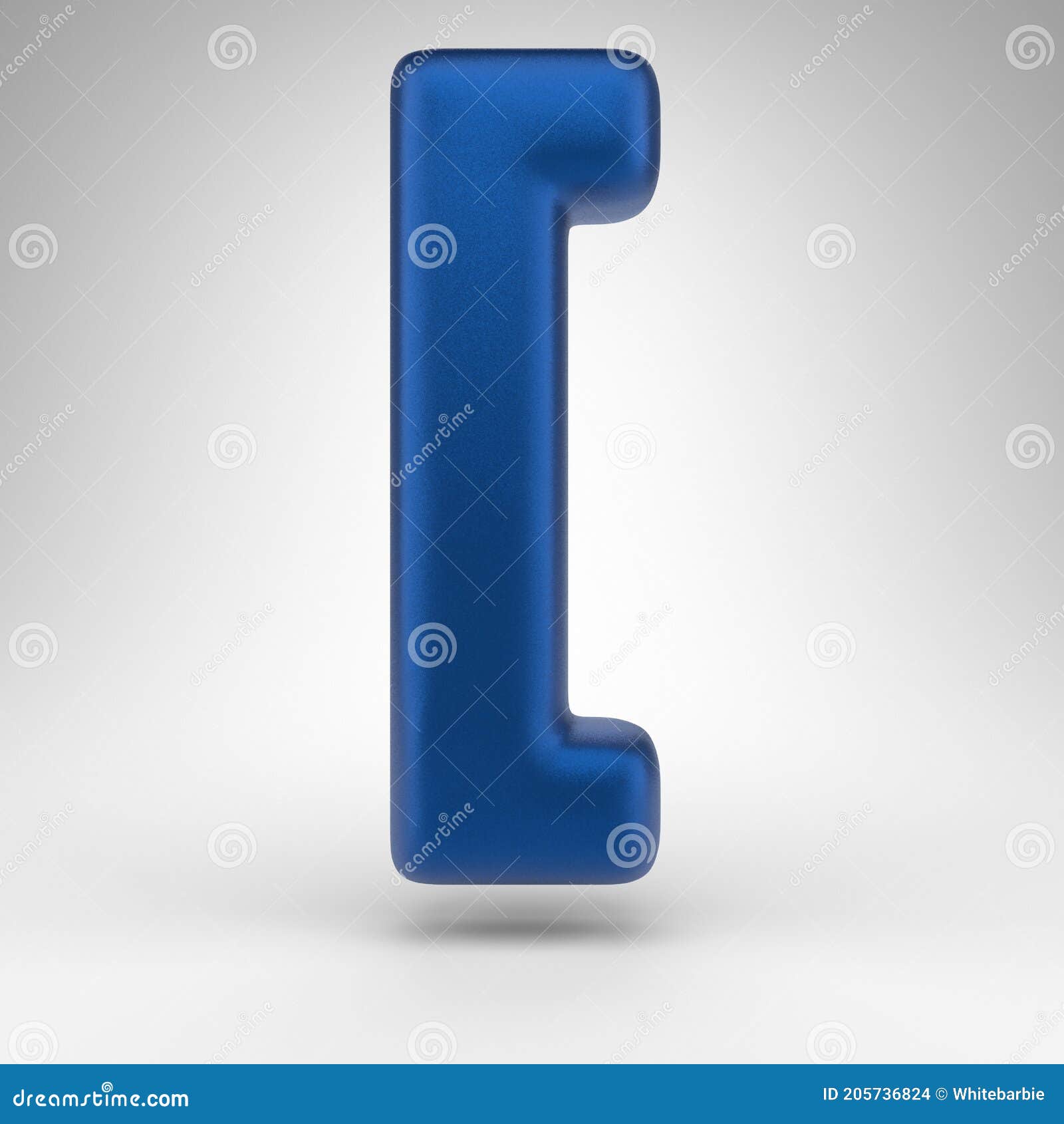 Left Square Bracket Symbol on White Background. Anodized Blue 3D Sign ...