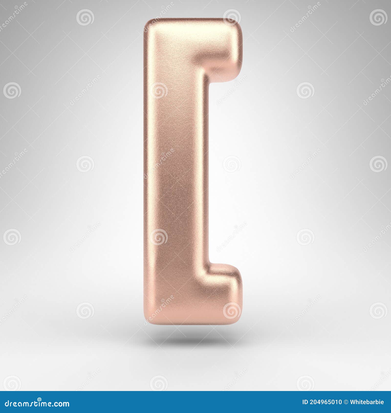 Left Square Bracket Symbol on White Background. Matte Copper 3D Sign ...