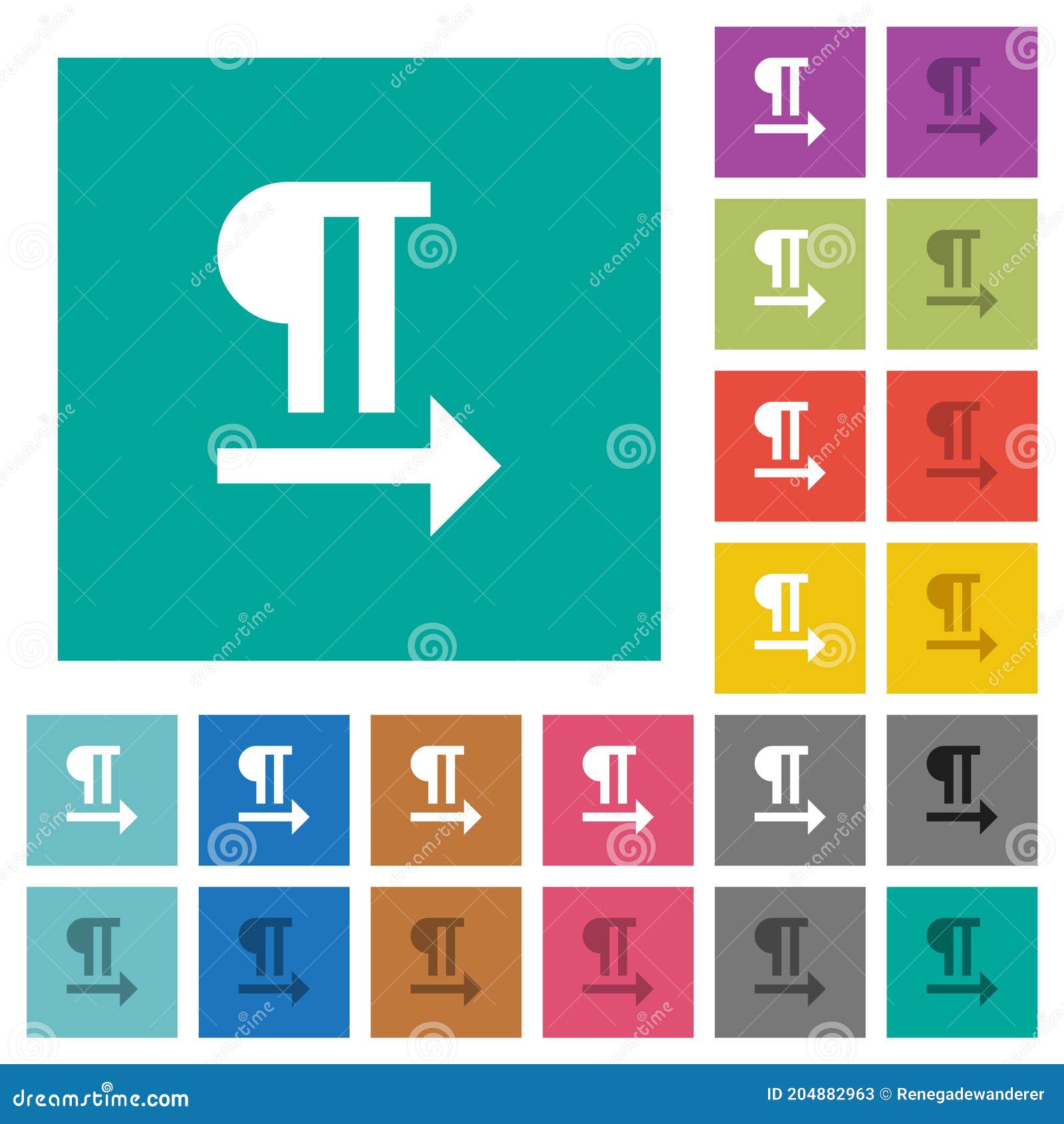 Left To Right Text Direction Square Flat Multi Colored Icons Stock ...