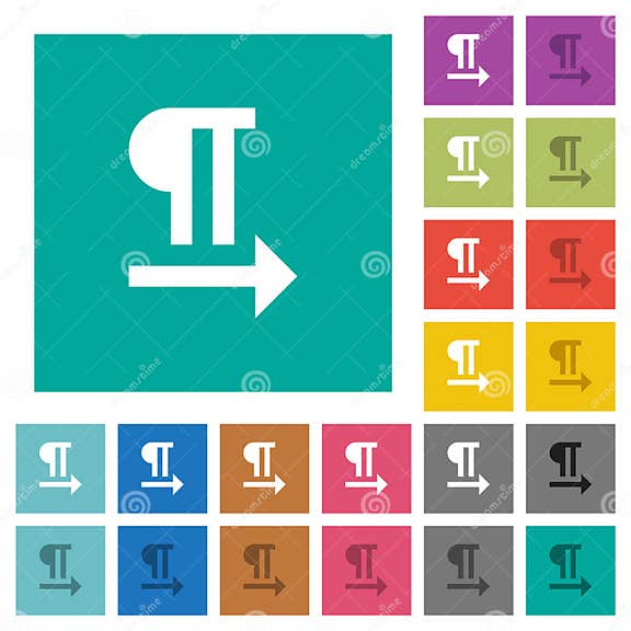 Left To Right Text Direction Square Flat Multi Colored Icons Stock ...