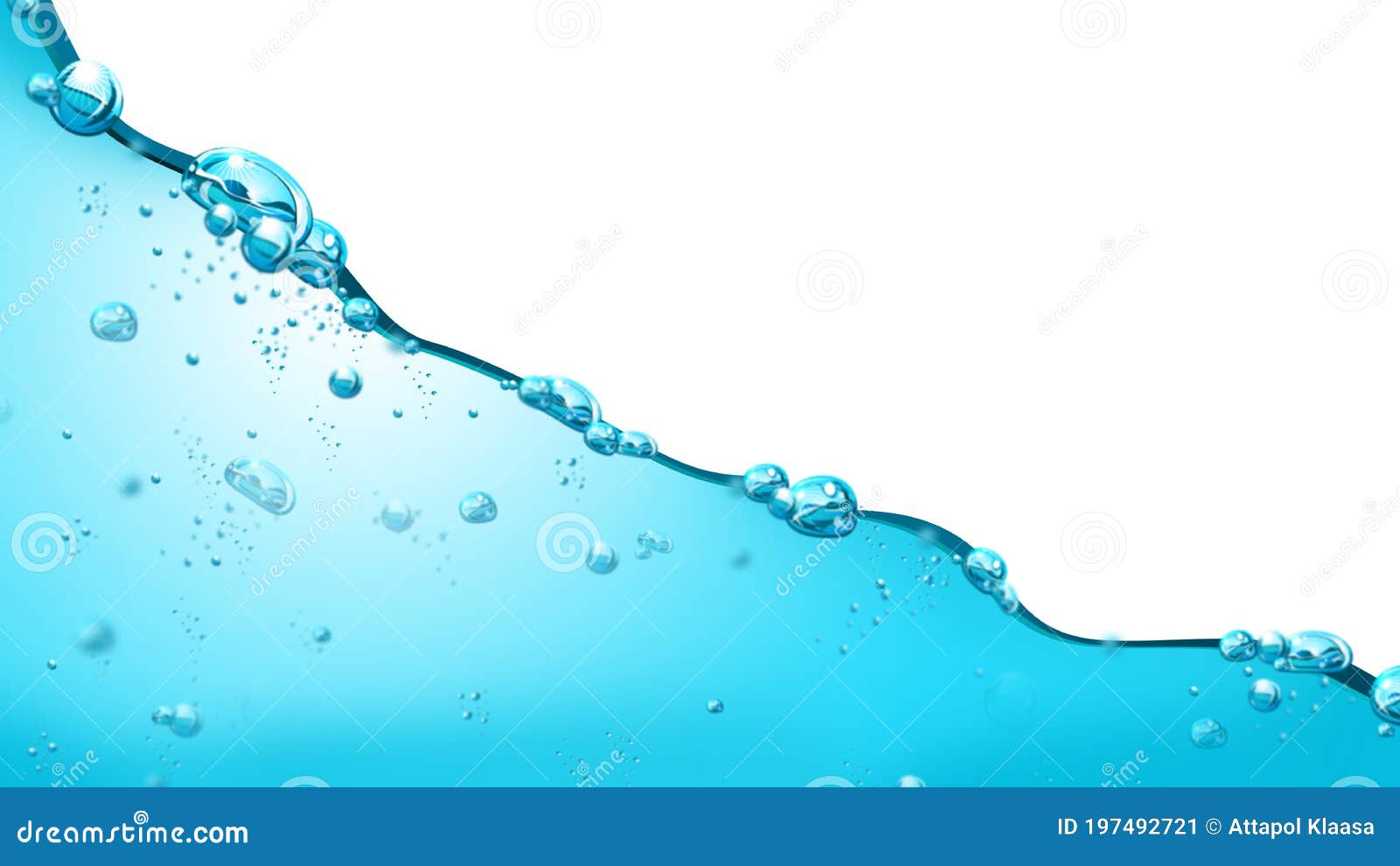 Left Triangle Water Surface Color Blue with Bubbles Stock Illustration ...