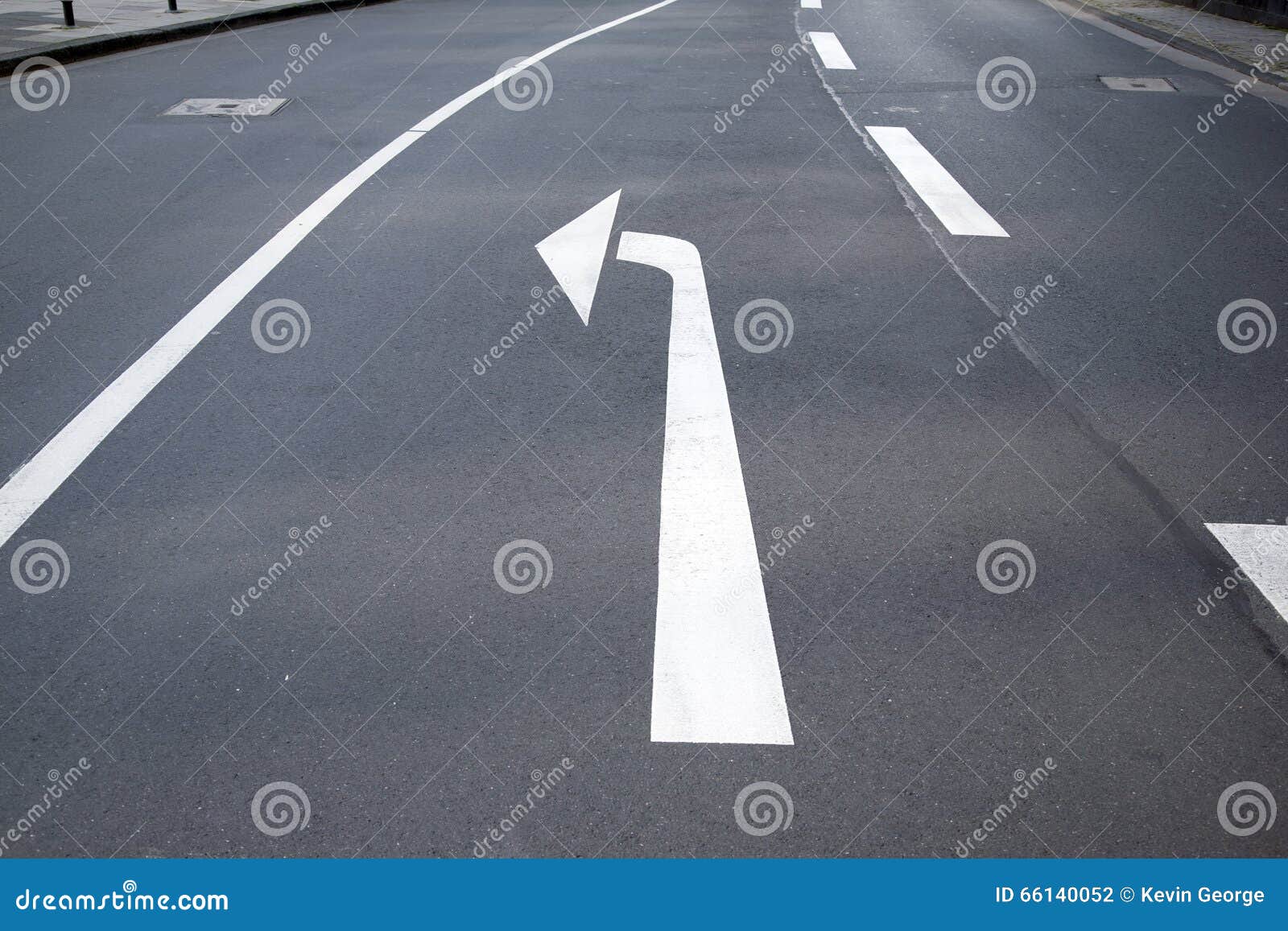 Left Turn Arrow in Street stock photo. Image of urban - 66140052