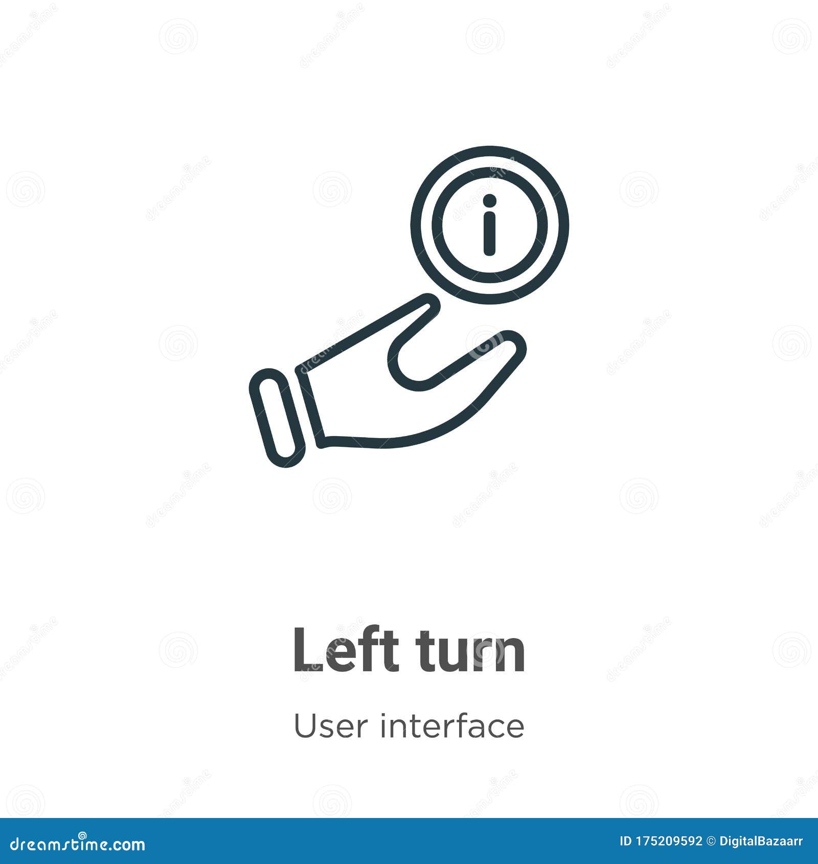Left Turn Outline Vector Icon. Thin Line Black Left Turn Icon, Flat ...