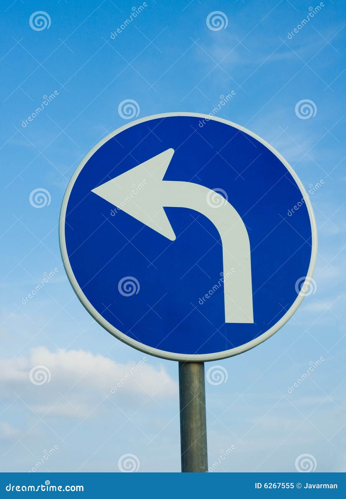 Left Turn Ahead Route Road Sign Perspective, Yellow Isolated Roadside ...