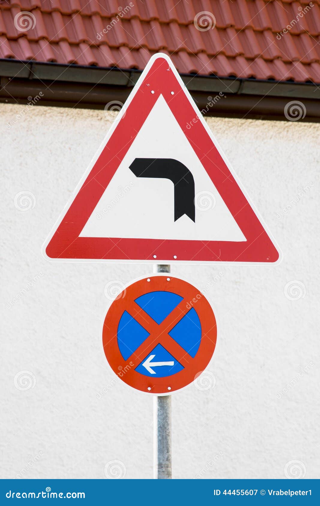 Left turn road sign stock image. Image of direction, arrow - 44455607
