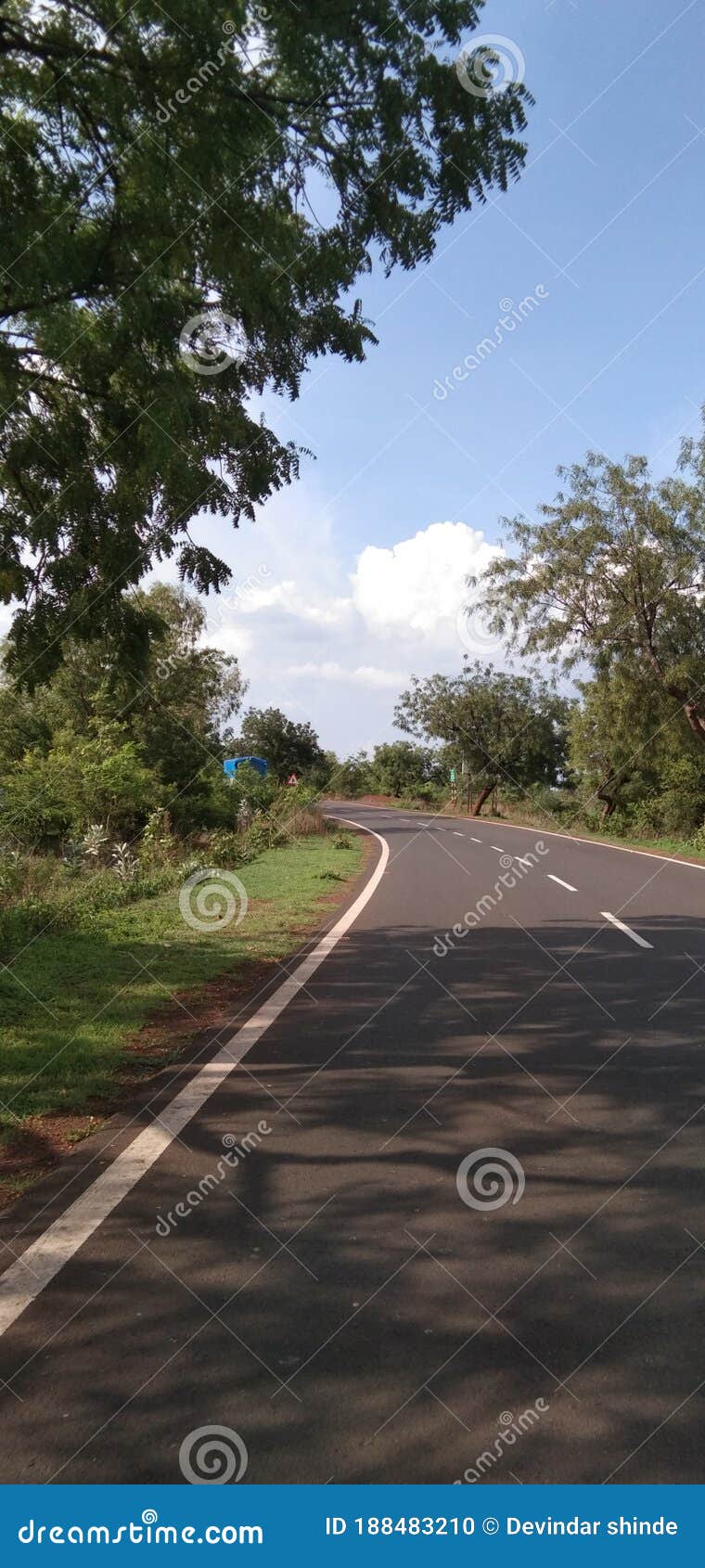 Left Turn Road and Tree and Sky Stock Photo - Image of left, turn ...