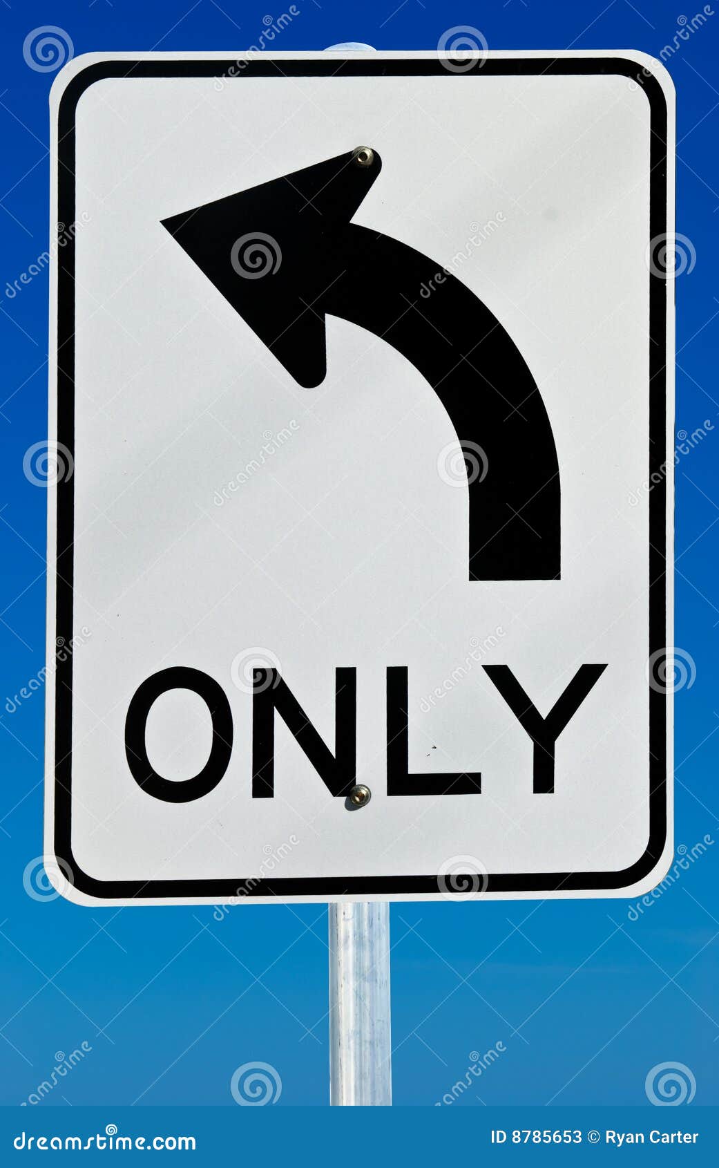 Left Turn Ahead Route Road Sign Perspective, Yellow Isolated Roadside ...