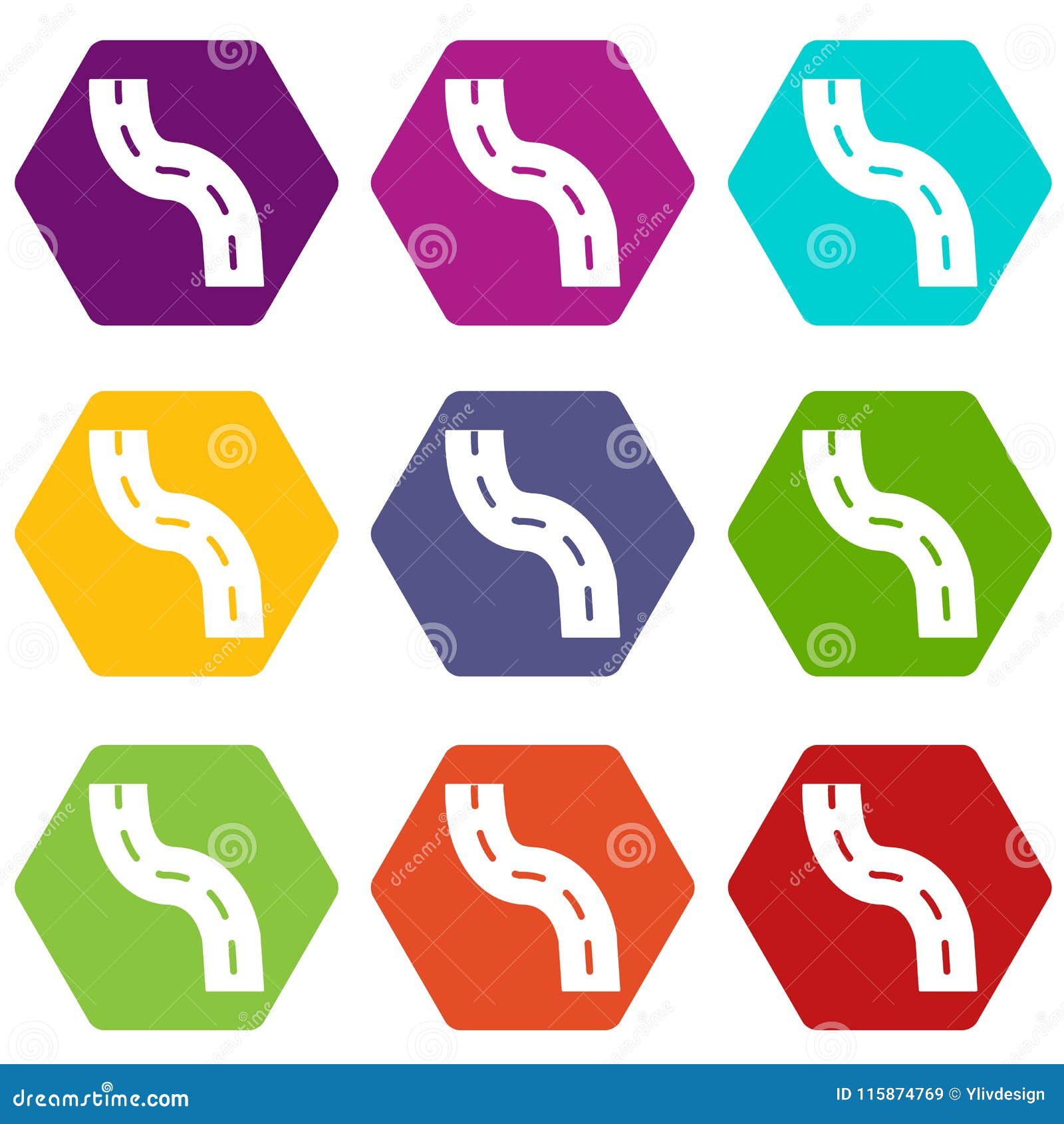 Left Turn Icons Set 9 Vector Stock Vector - Illustration of icon ...
