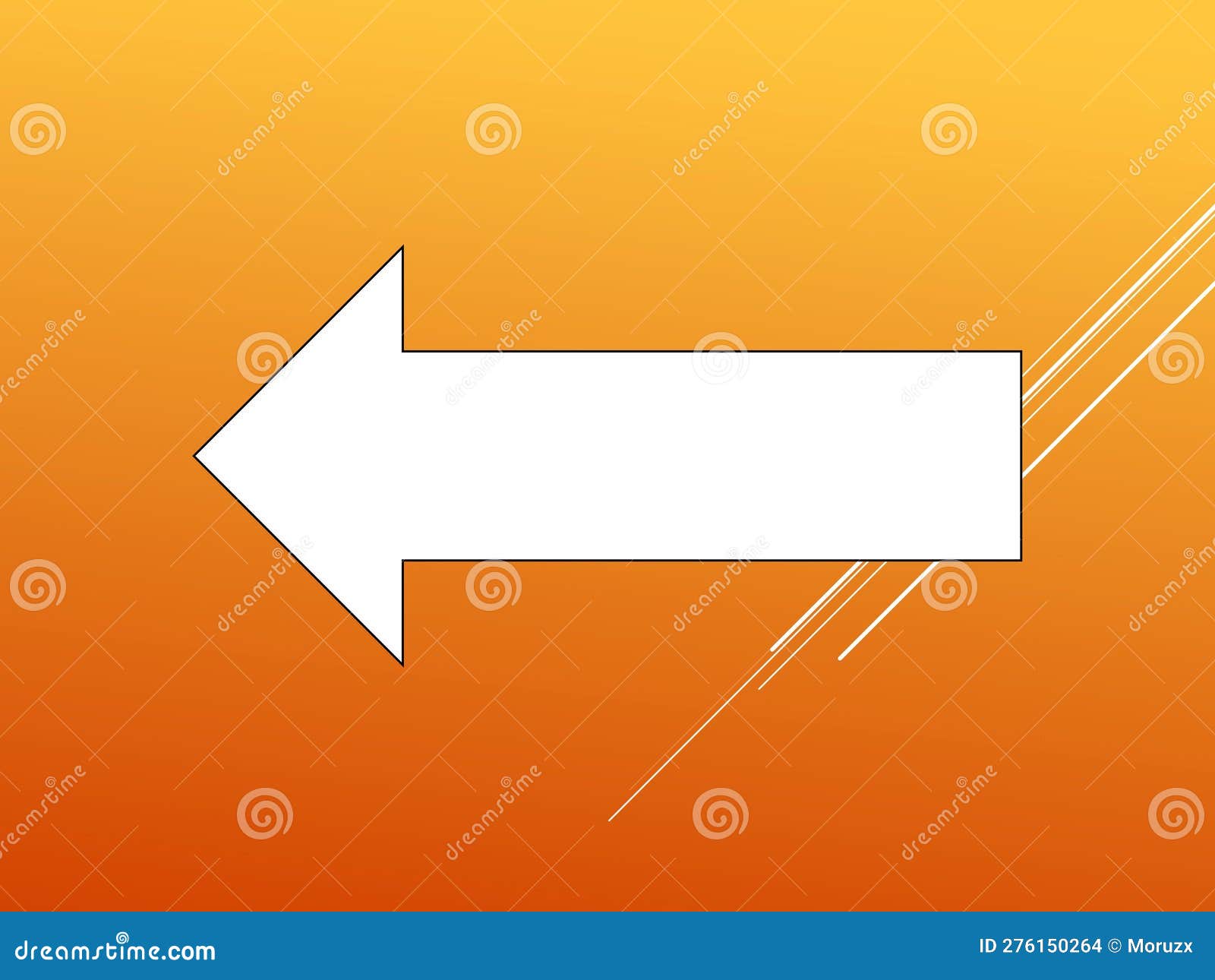 Left White Arrow on Orange Background Stock Illustration - Illustration ...