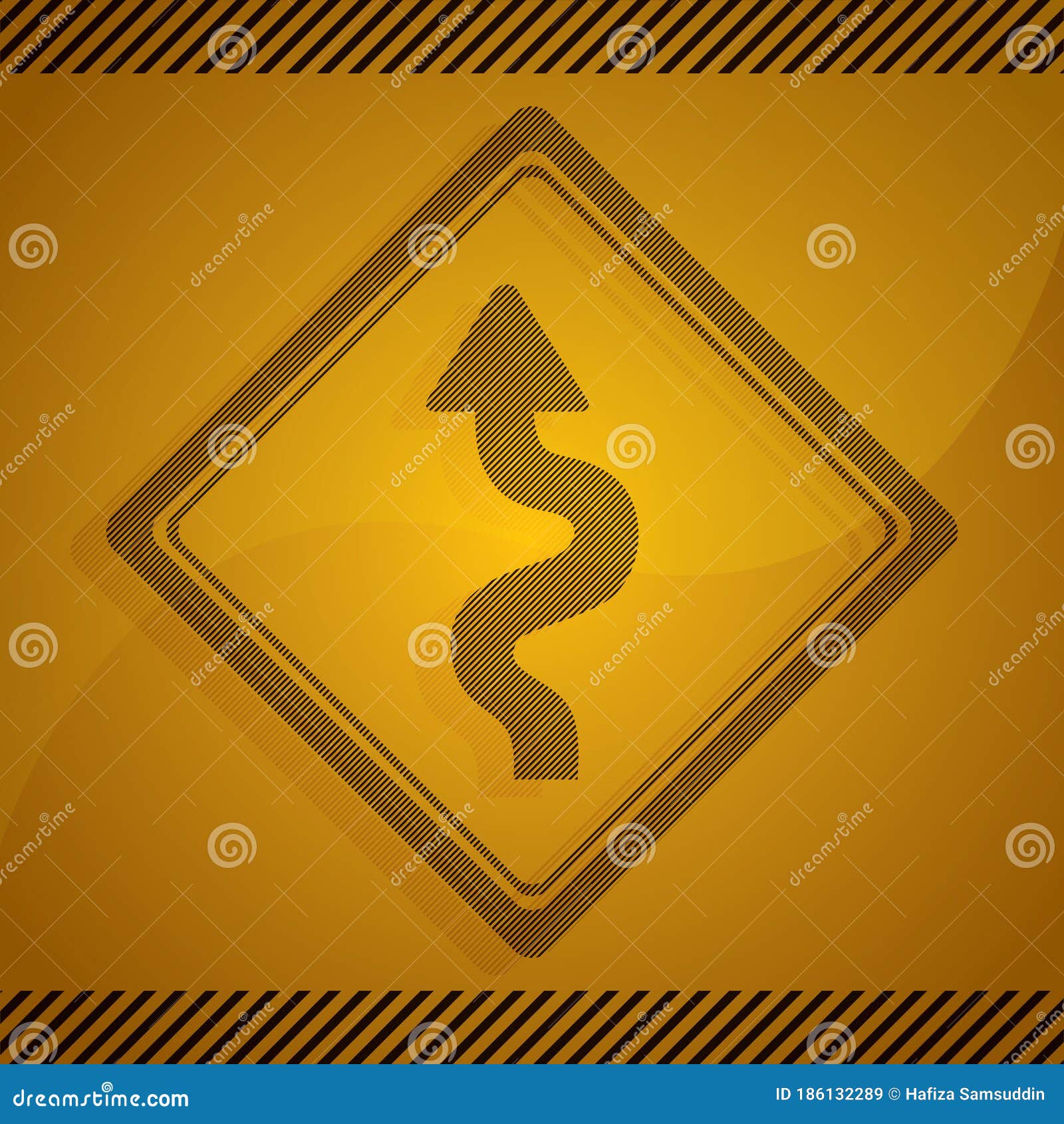 Left Winding Road Sign. Vector Illustration Decorative Design Stock ...