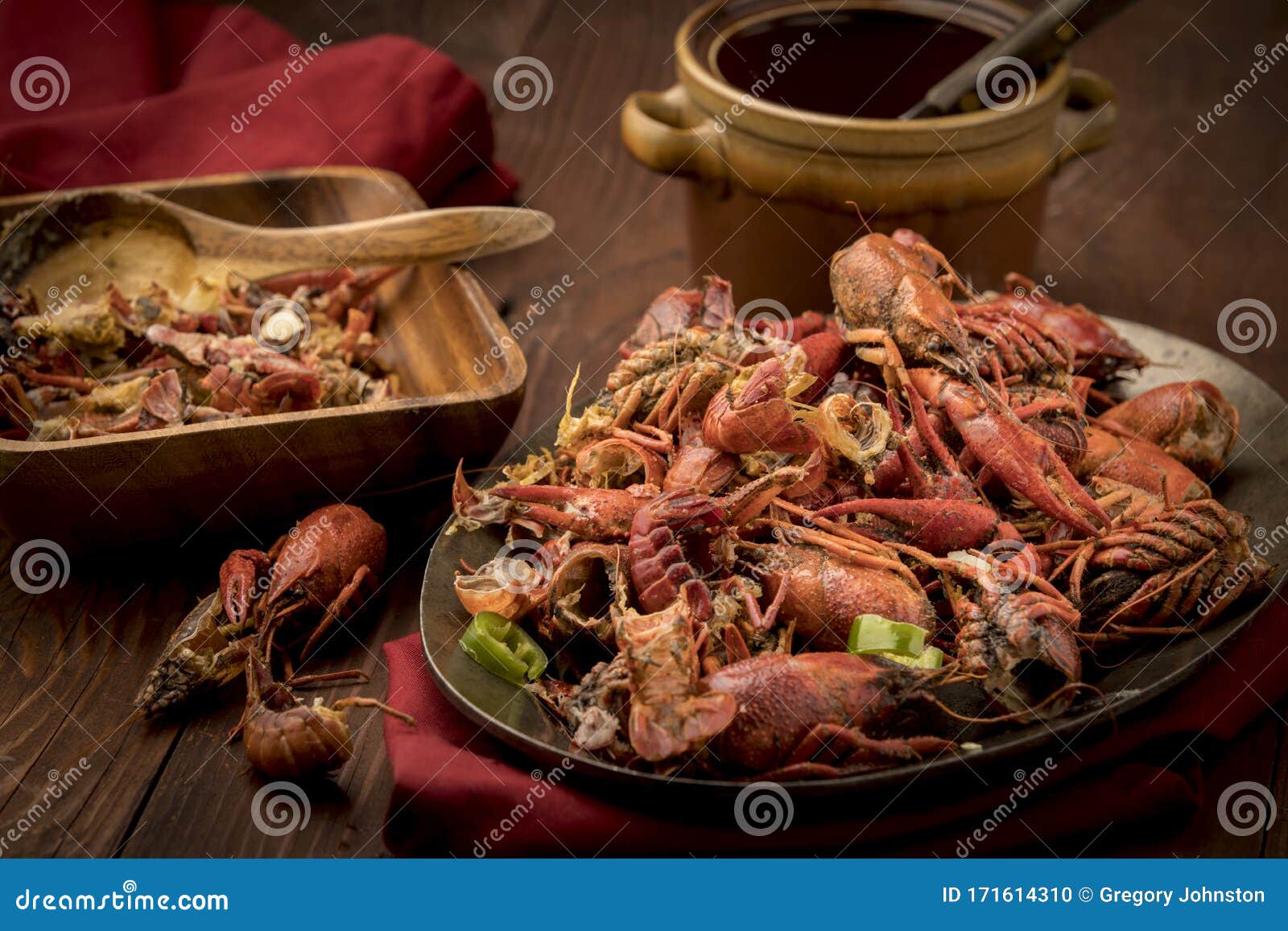 Leftover Empty Crawfish Shells Stock Photo - Image of lunch, healthy ...
