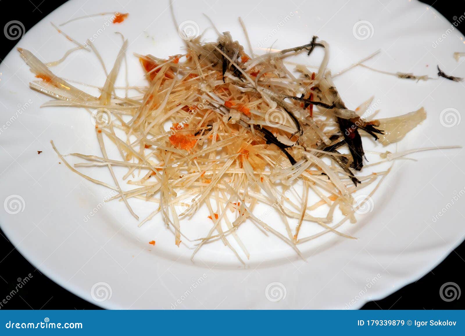 Leftover Fish on a Plate after Dinner Stock Image - Image of dish, food ...