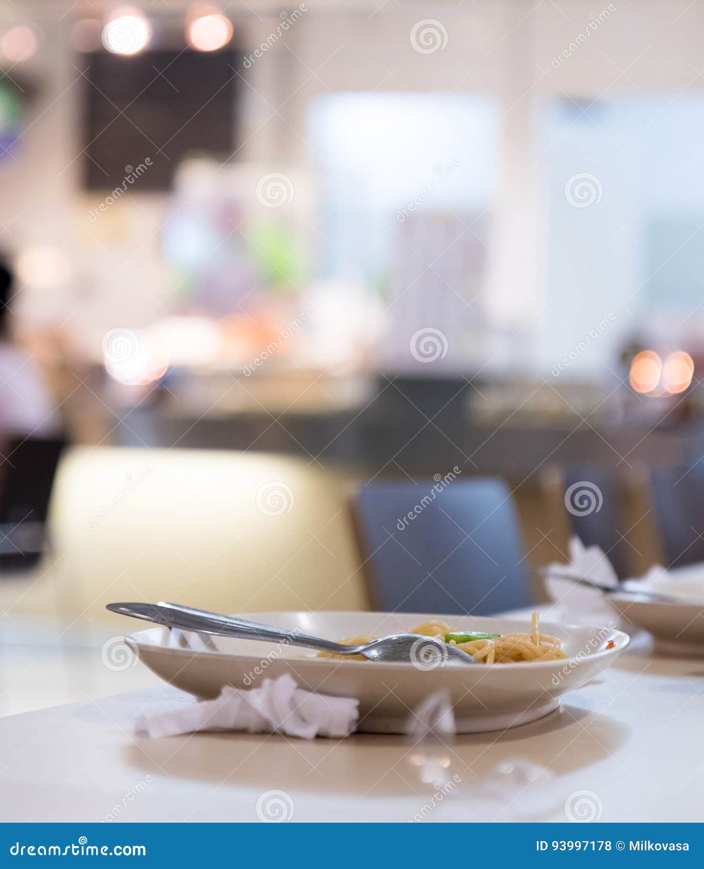 Leftover food on a plate stock photo. Image of remains - 93997178