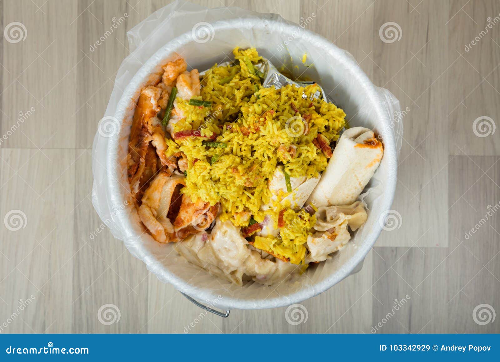 Leftover Food in Trash Bin stock image. Image of food - 103342929