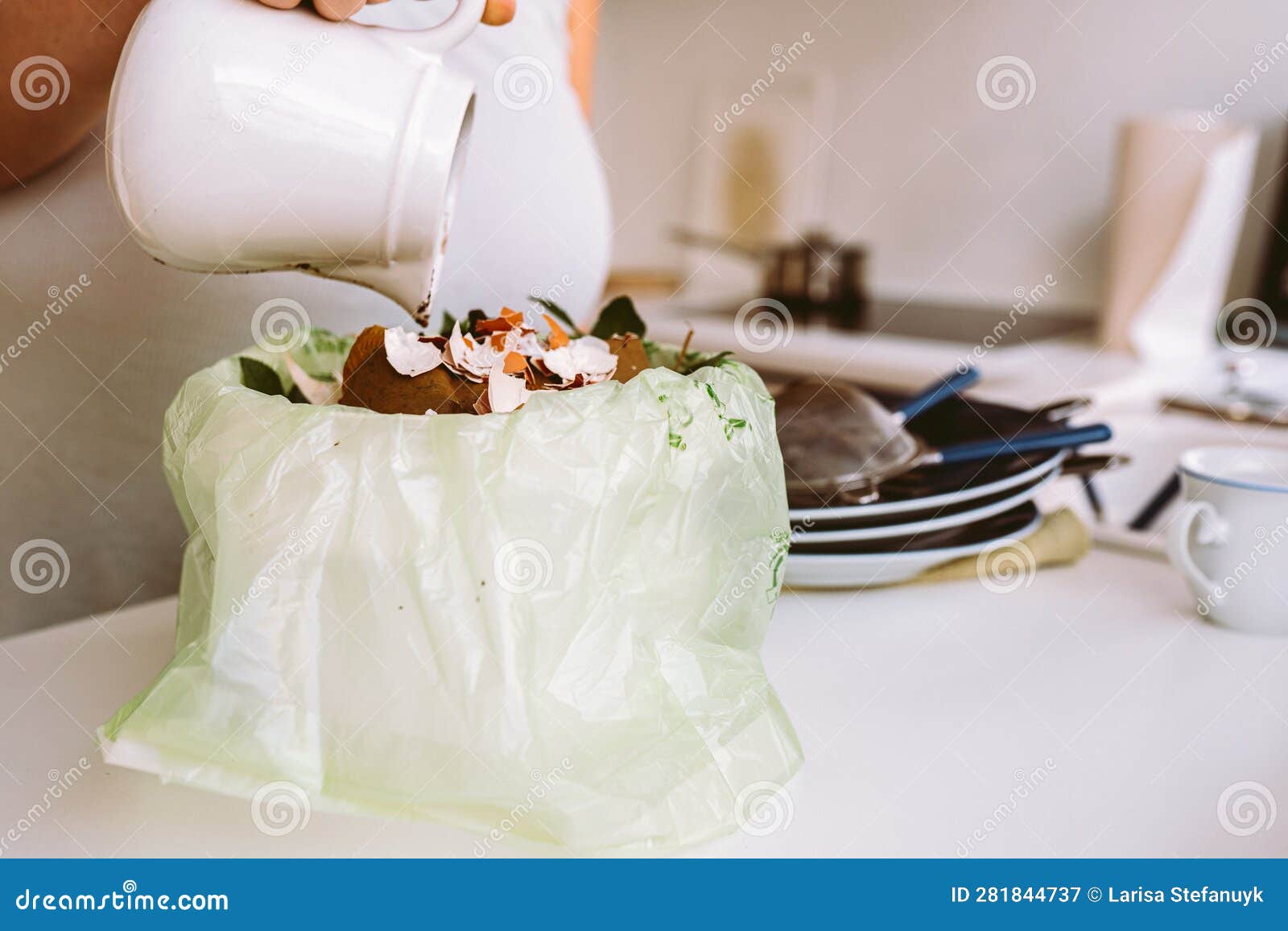 Leftover Food in Trash Can in Kitchen Stock Image - Image of ecology ...