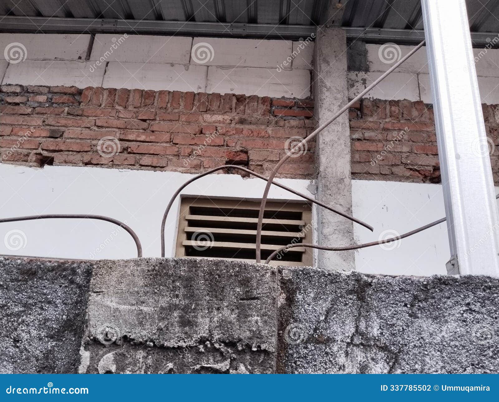 Leftover Iron Material from Untidy Building Construction Stock Photo ...