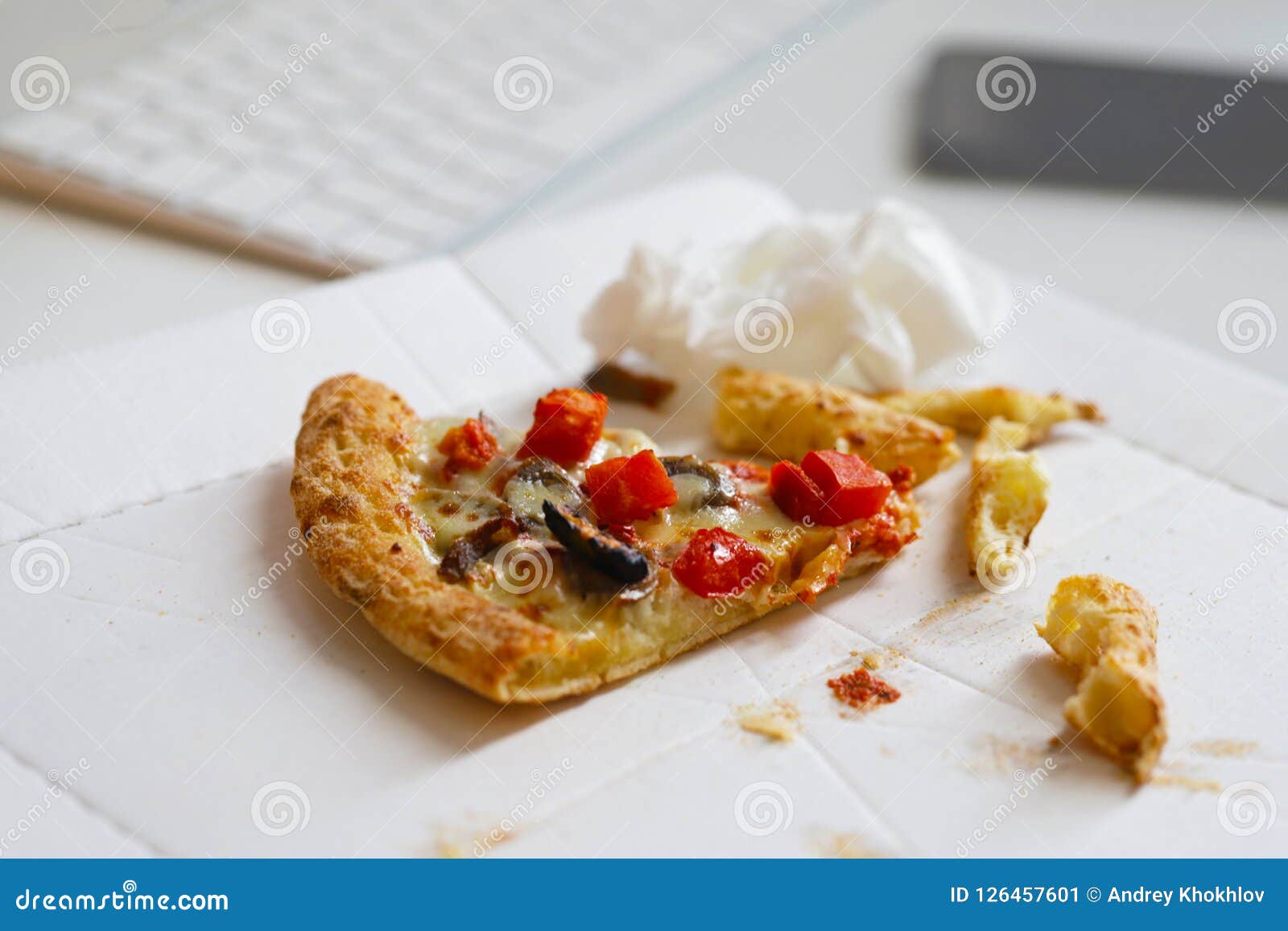Leftover pizza in box stock image. Image of crust, dessert - 126457601