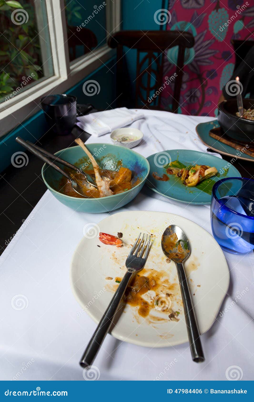 Leftover on Table after Dining Stock Photo - Image of waste, restaurant ...