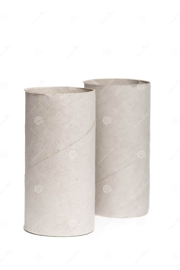 Leftover Tissue Paper Roll on Isolate Background Stock Photo - Image of ...