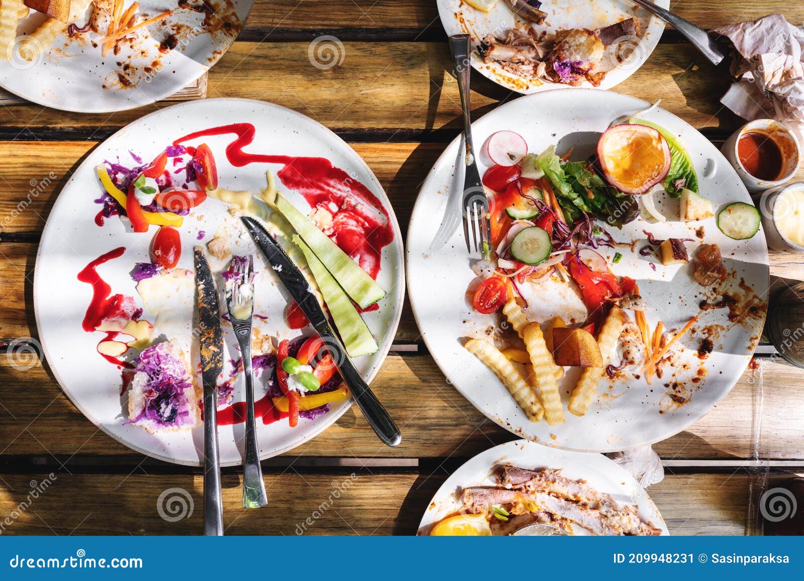 Leftover Waste Food, on Dining Table Stock Image - Image of closeup ...