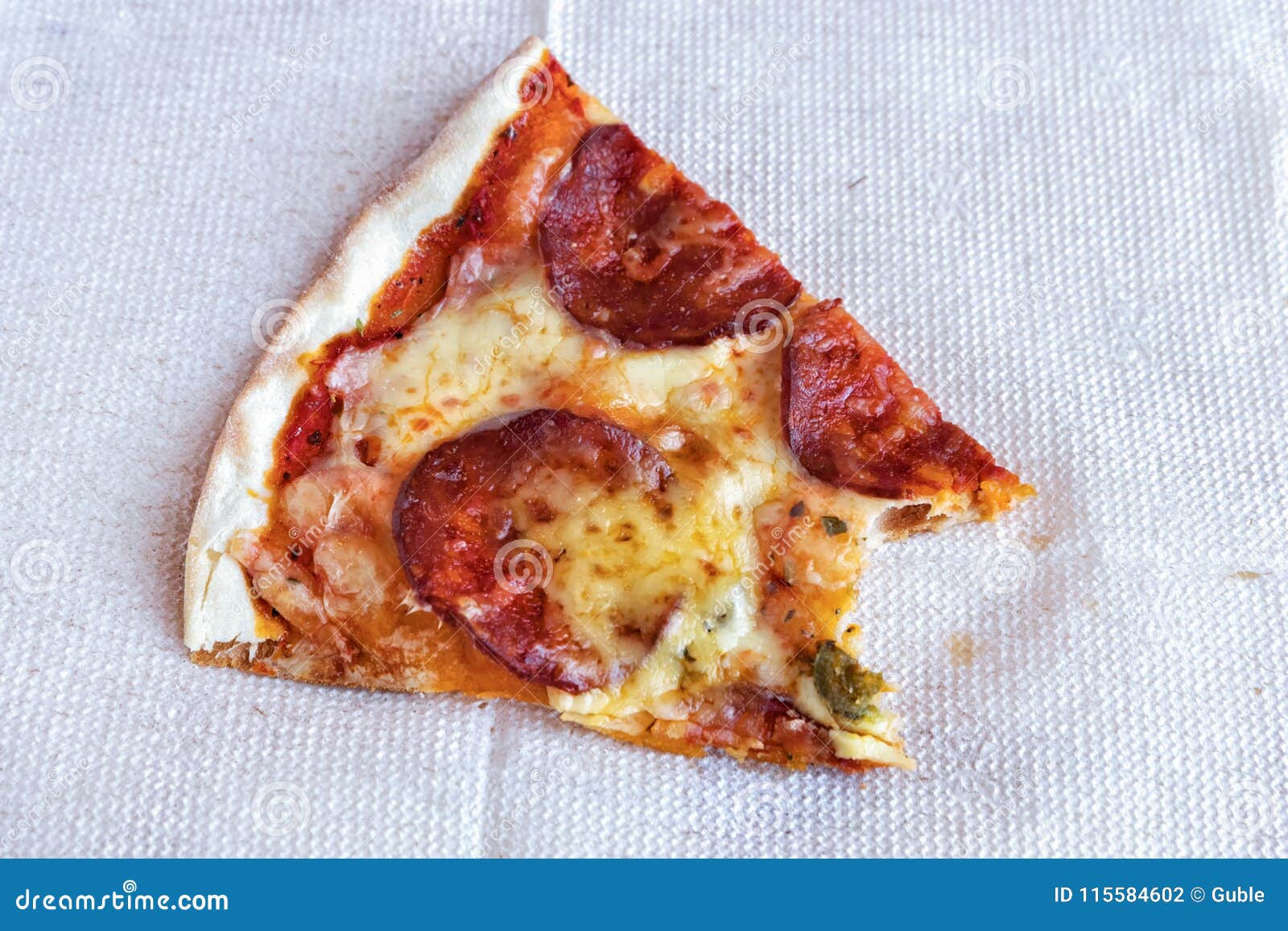Leftovers of Pizza on a Napkin. Stock Photo - Image of fattening ...