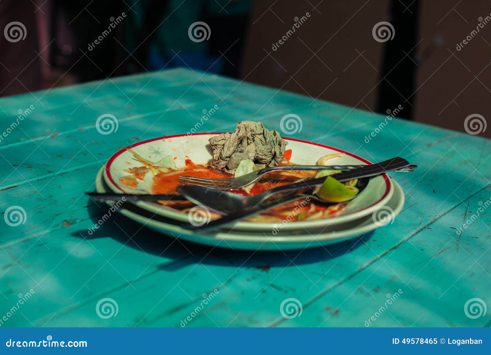 Leftovers on Plate in Restaurant Stock Image - Image of restaurant ...