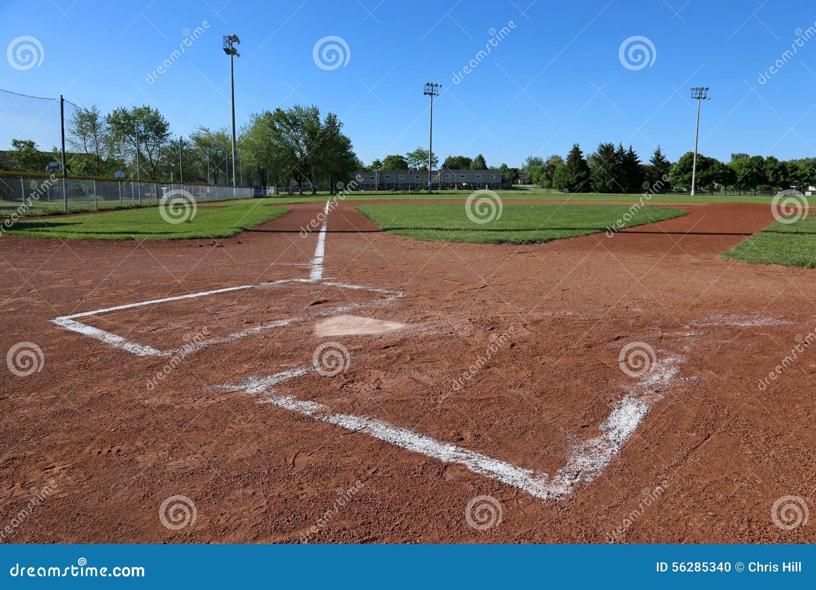 Leftside Low Angle Ball Field Stock Photo - Image of angle, home: 56285340