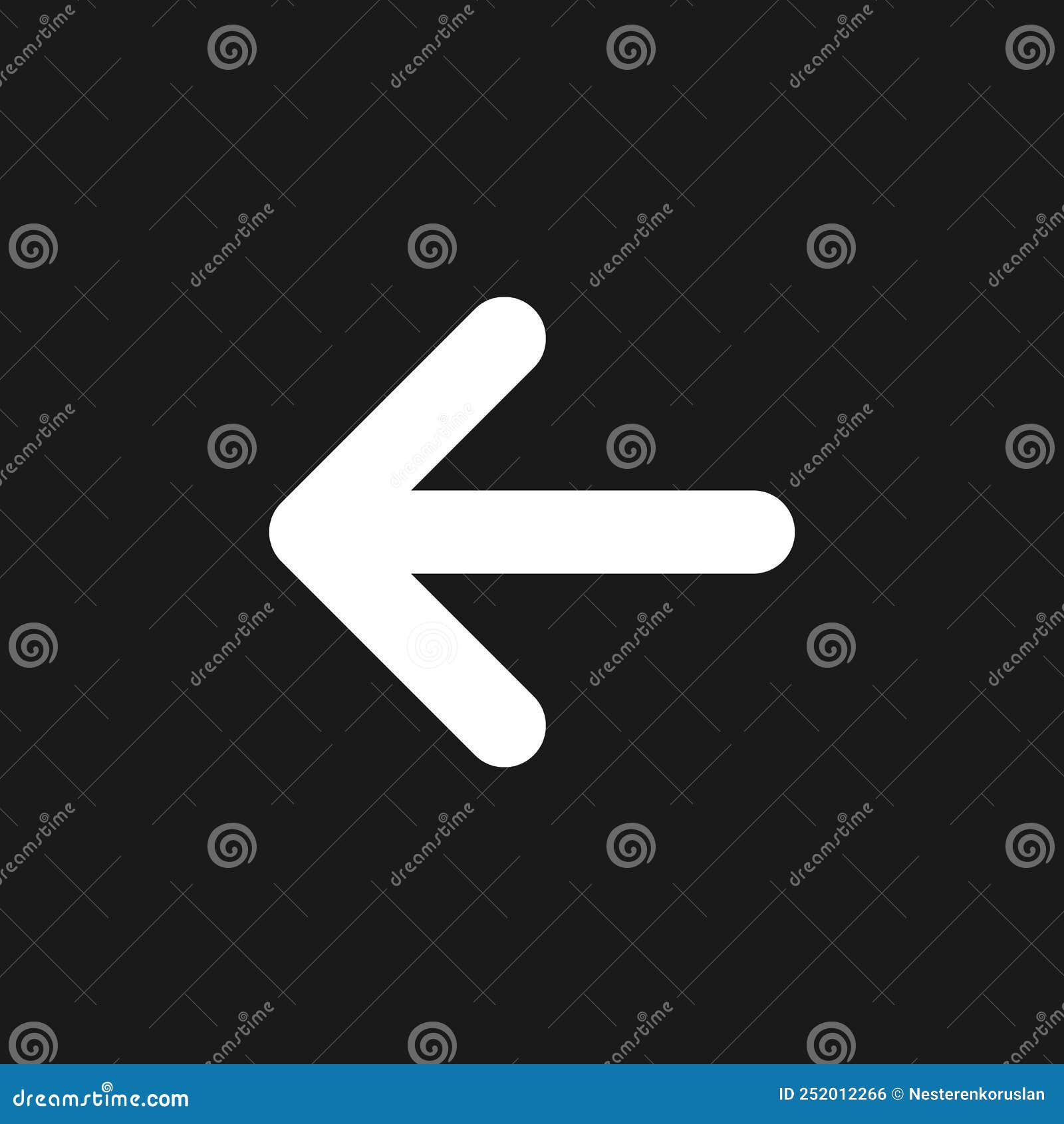 Leftwards Arrow Dark Mode Glyph Ui Icon Stock Vector - Illustration of ...