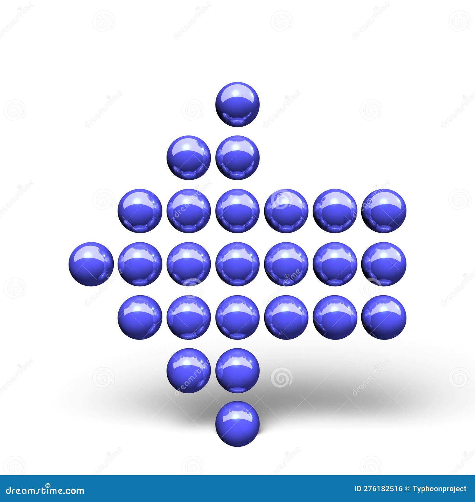Leftwards Blue Arrow Made Up of Balls. Set of DotsAn Icon Representing ...