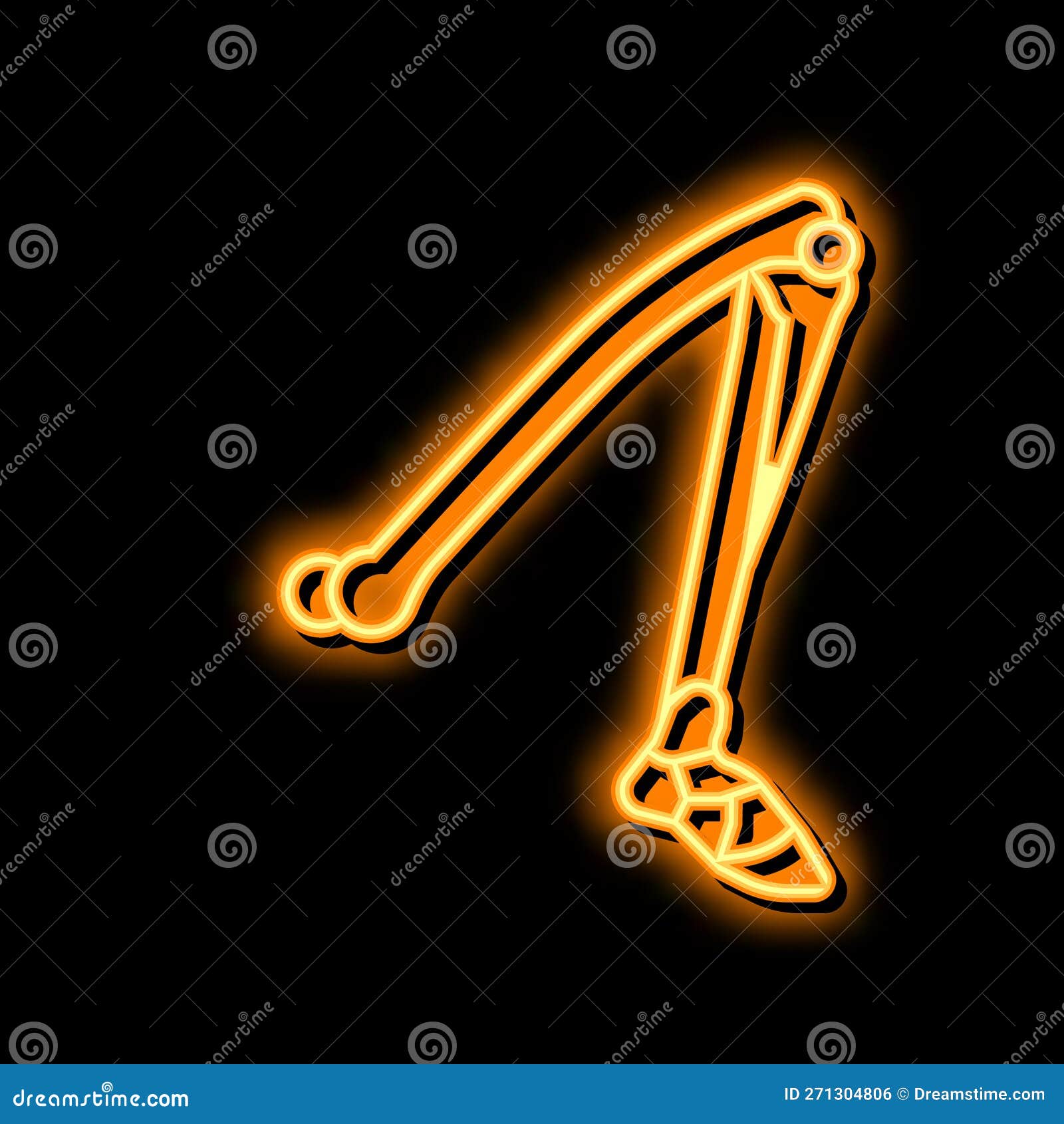 Leg Bone Neon Glow Icon Illustration Stock Vector - Illustration of ...