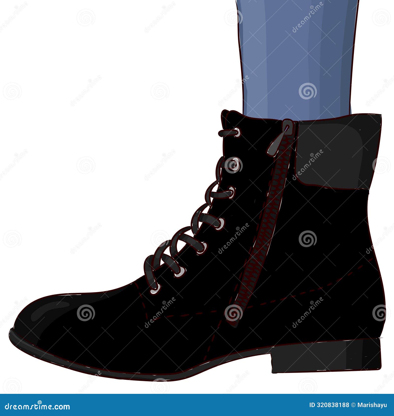 Leg In Boot Isolated On White Vector Illustration | CartoonDealer.com ...