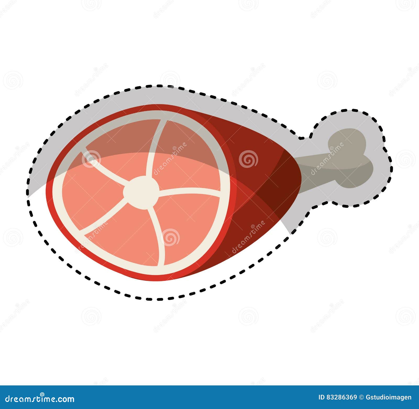 Leg cow butchery product stock illustration. Illustration of fillet ...