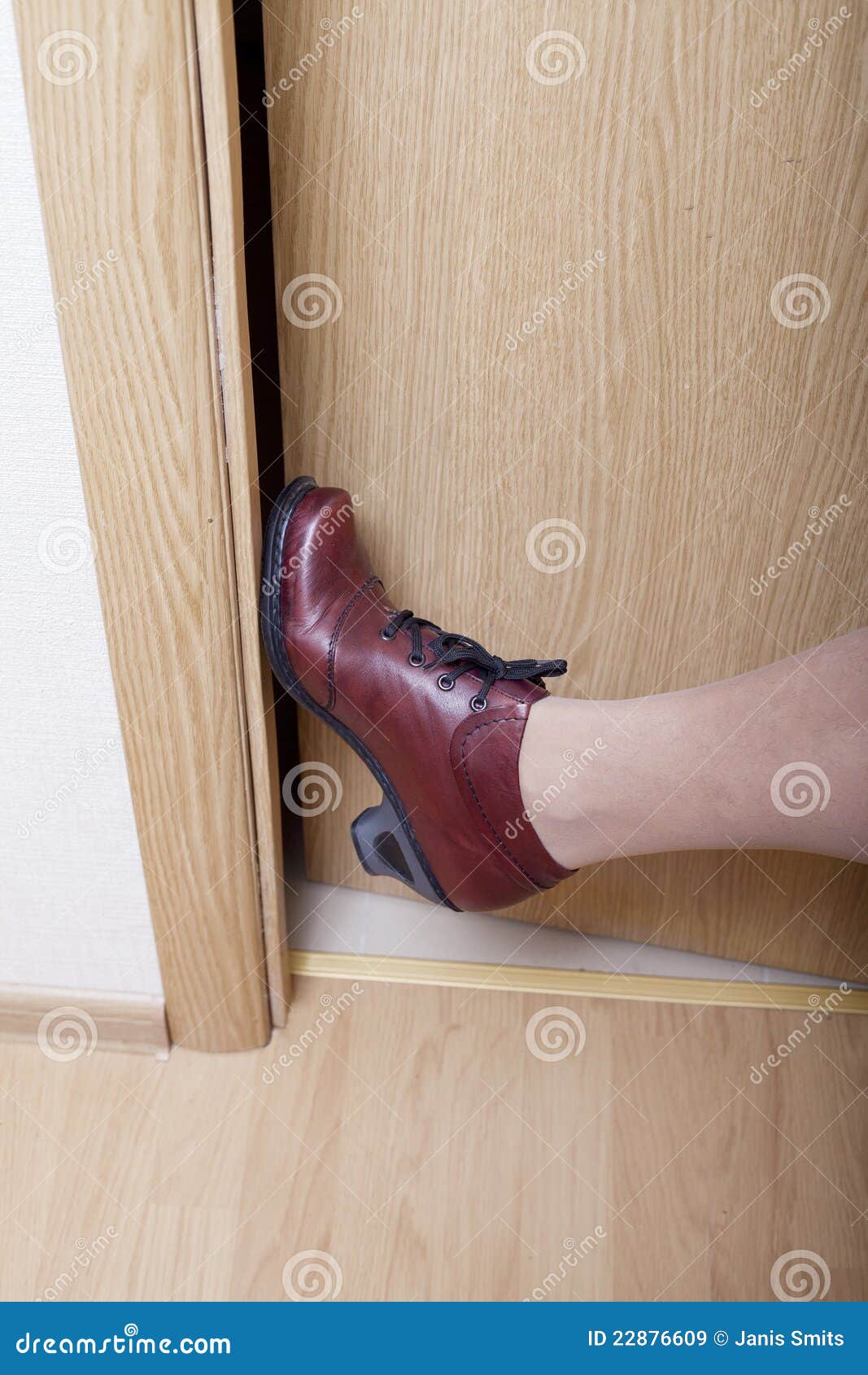 Leg and door. stock image. Image of accessibility, unlocking - 22876609