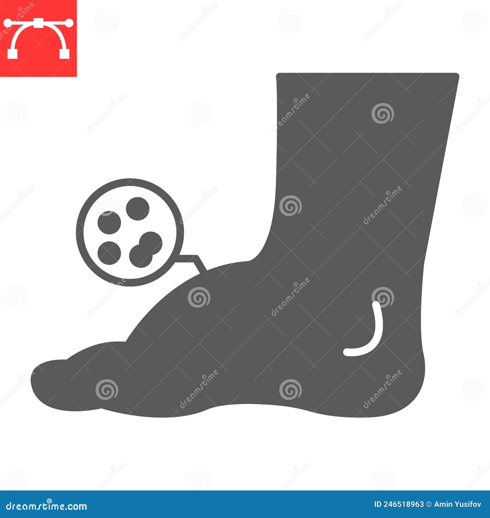 Leg edema glyph icon stock vector. Illustration of treatment - 246518963