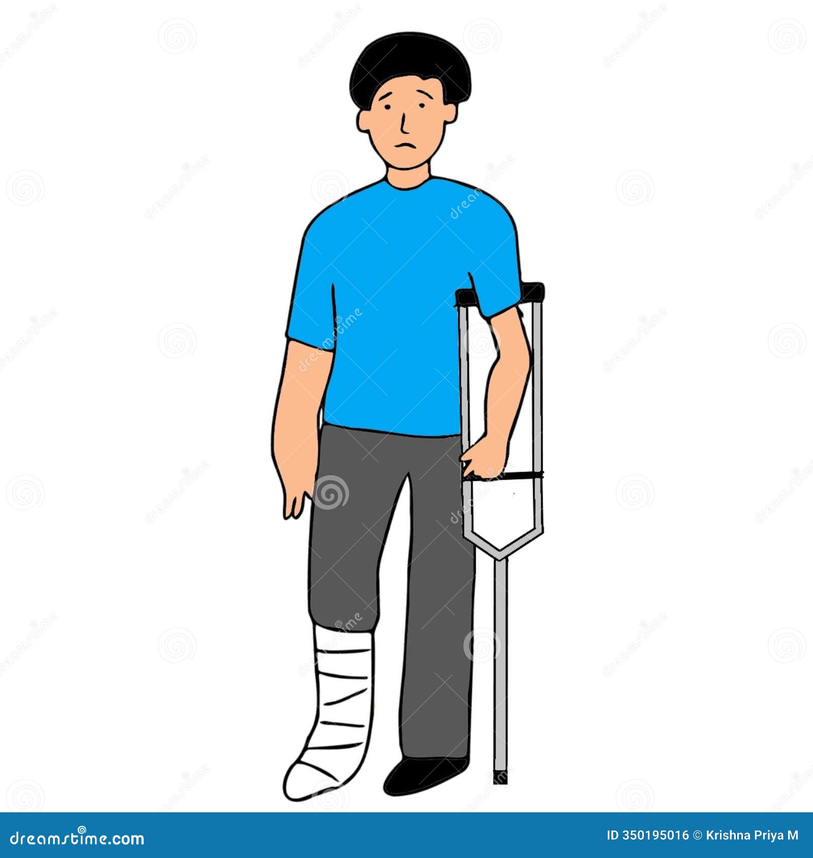 Leg Fracture Cartoon Illustration Stock Illustration - Illustration of ...