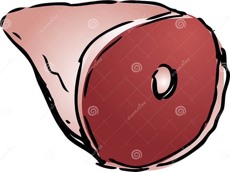 Leg of ham stock vector. Illustration of pork, lineart - 3006305