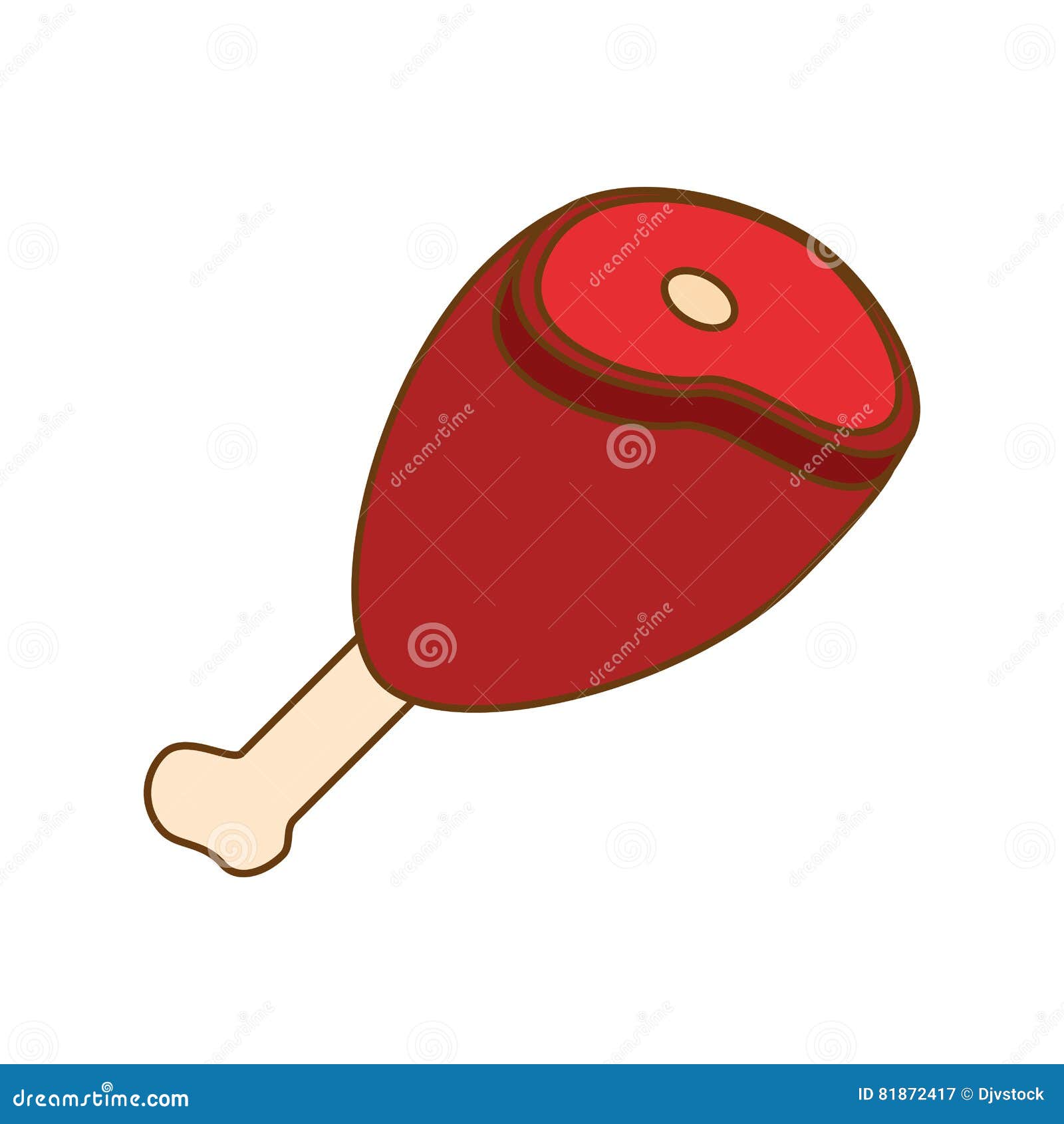 Leg of ham icon stock vector. Illustration of icon, culinary - 81872417