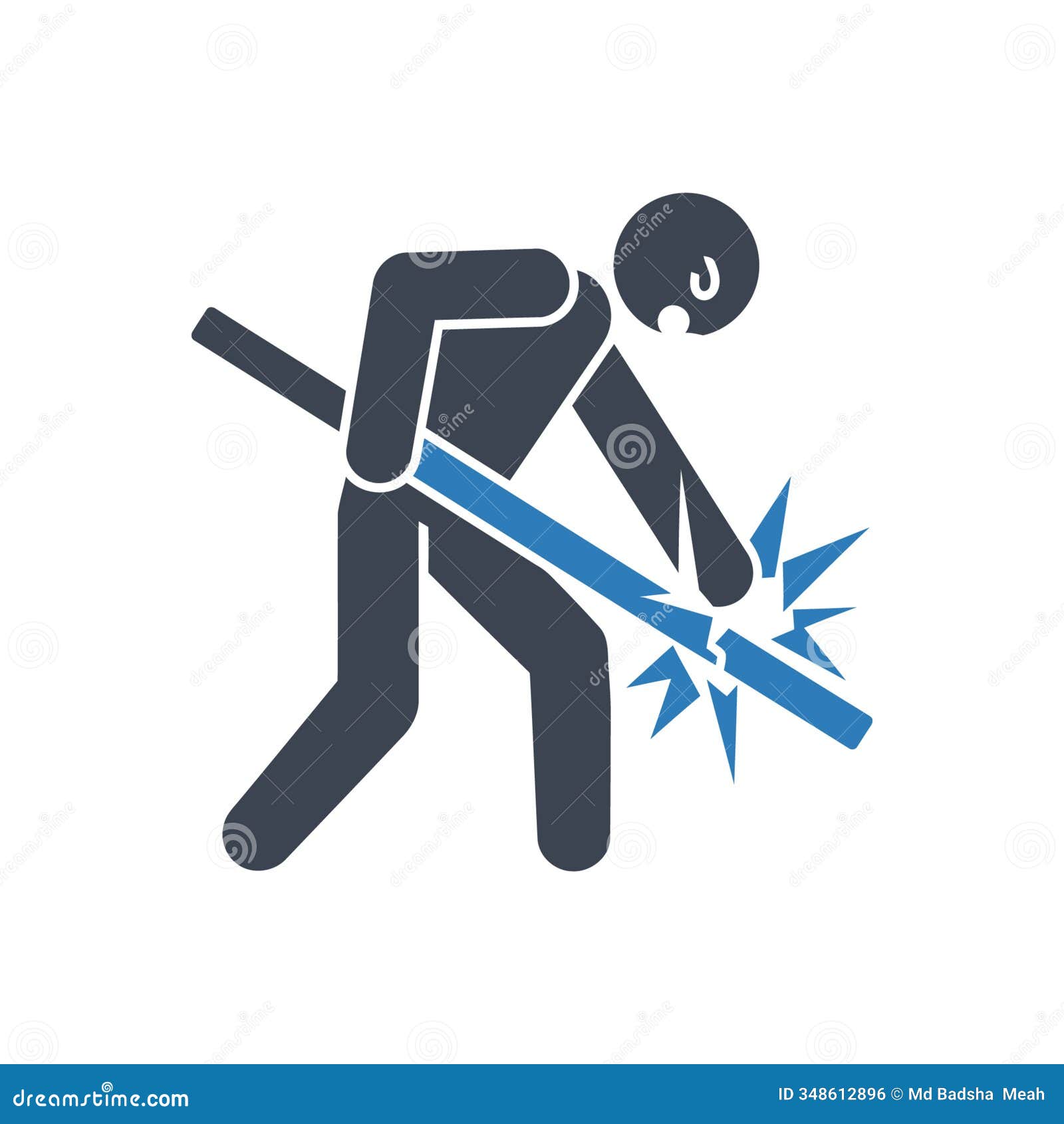 Leg Injury Alert Icon stock vector. Illustration of sign - 348612896