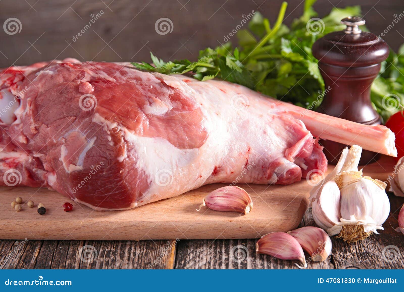 Leg of lamb stock photo. Image of animal, dinner, herb - 47081830