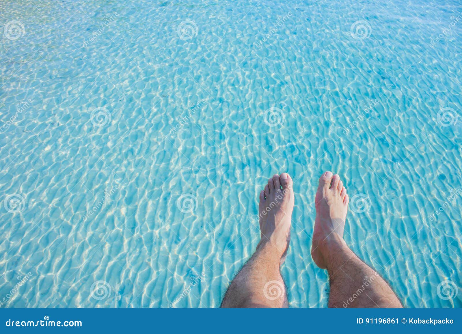 A Leg of Man with Beautiful Blue Ocean Stock Image - Image of natural ...